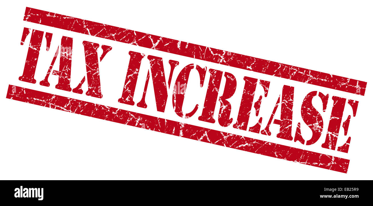 tax increase red square grunge textured isolated stamp Stock Photo - Alamy