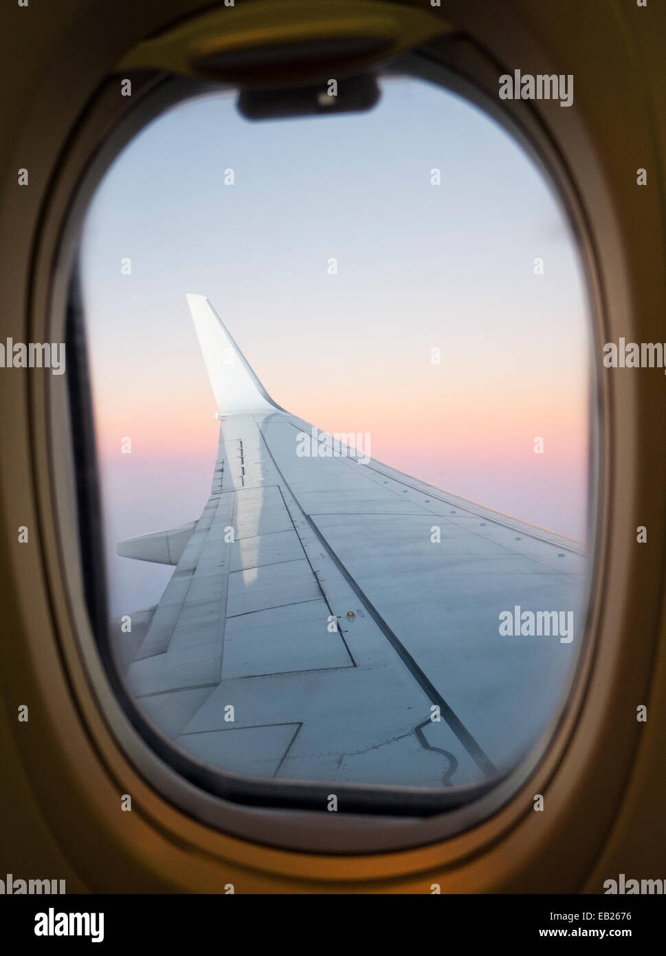 View of wing from aeroplane window Stock Photo - Alamy