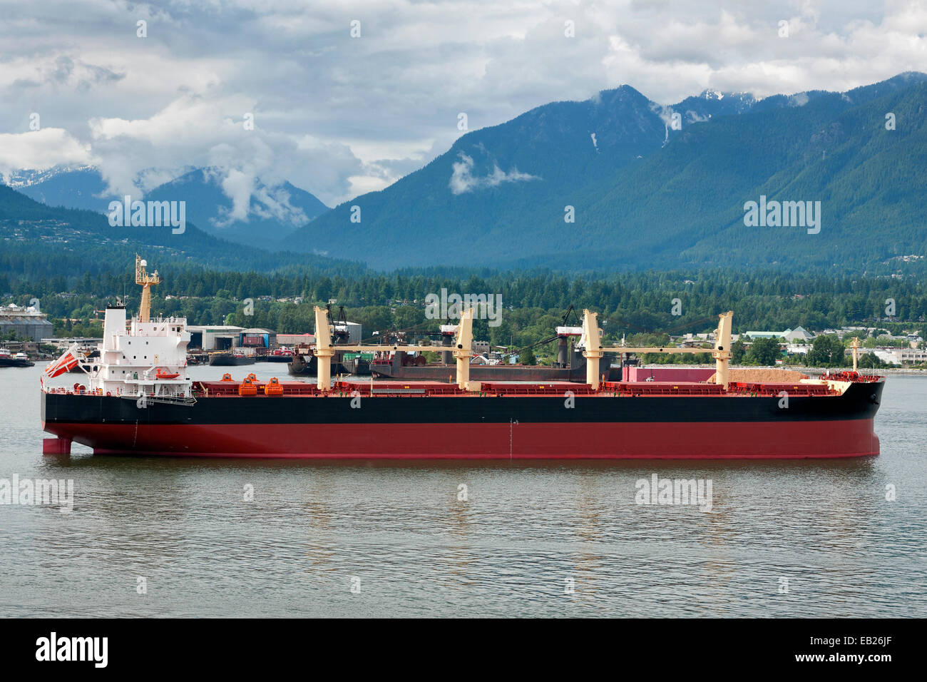 Bulk transport ocean going ship in Vancouver's port (Canada Stock Photo ...