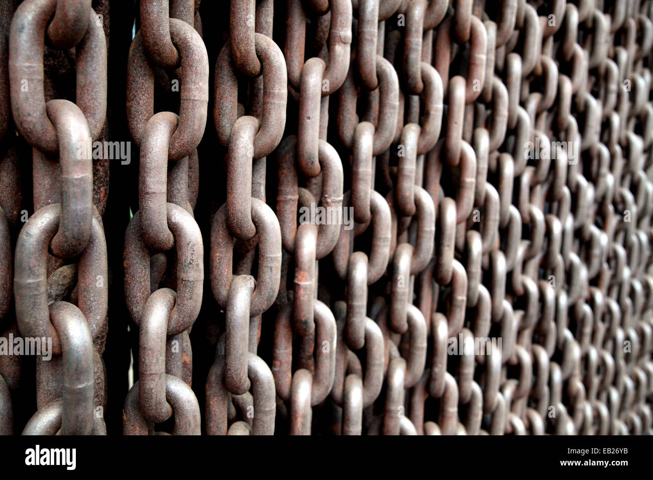 Art installation of chains outside the House of Terror Museum Stock ...