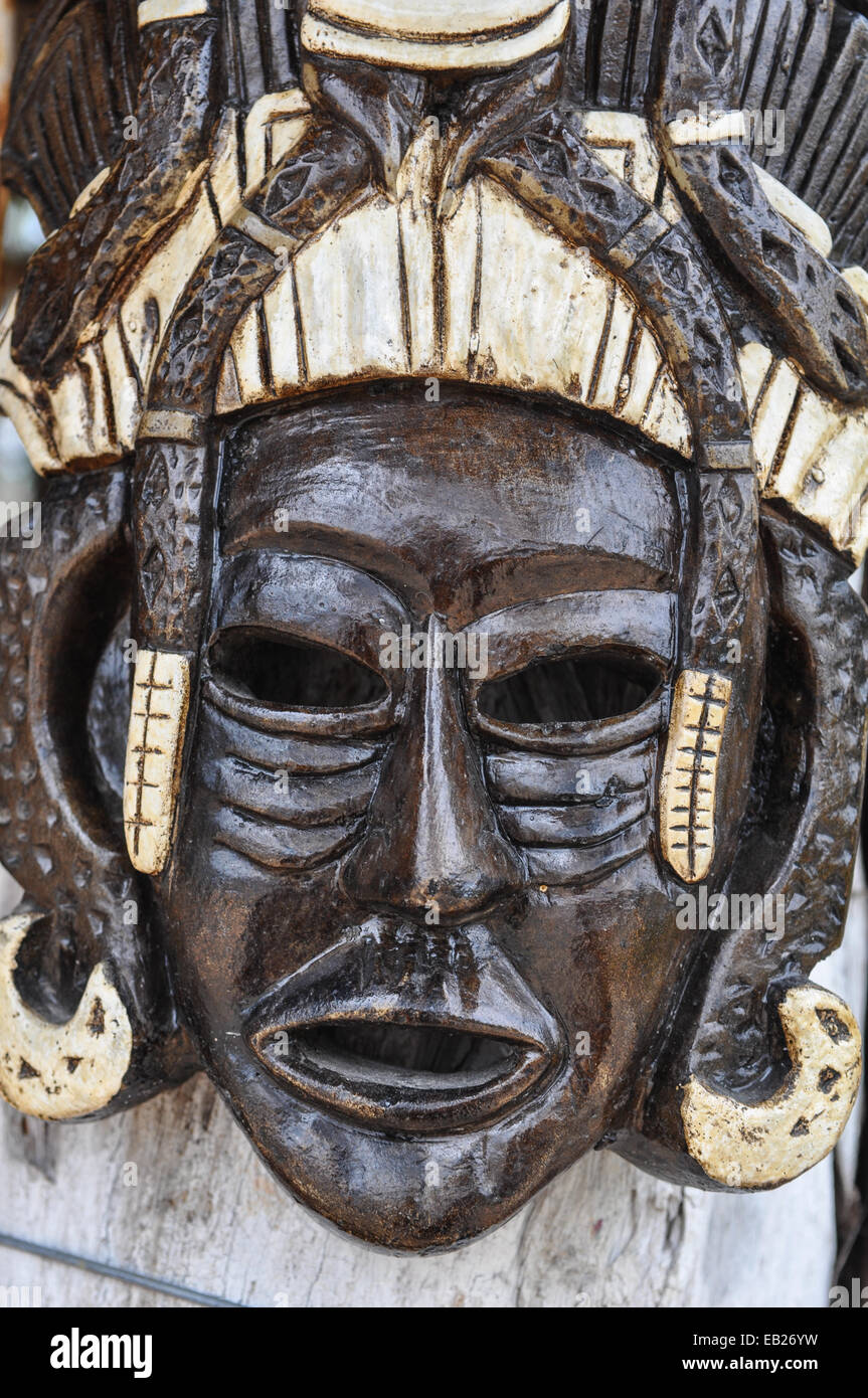 Mayan Wooden Mask for Sale Stock Photo - Alamy