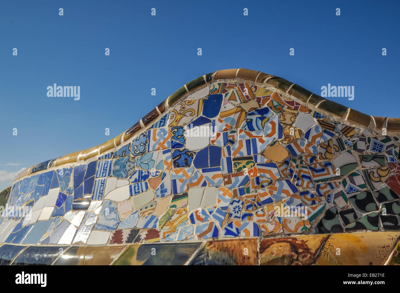 BARCELONA - JULY 24: Park Guell, a municipal garden designed by Antoni ...