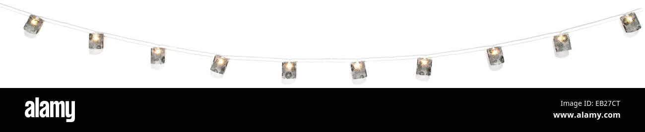 garden lights on a string Stock Photo - Alamy