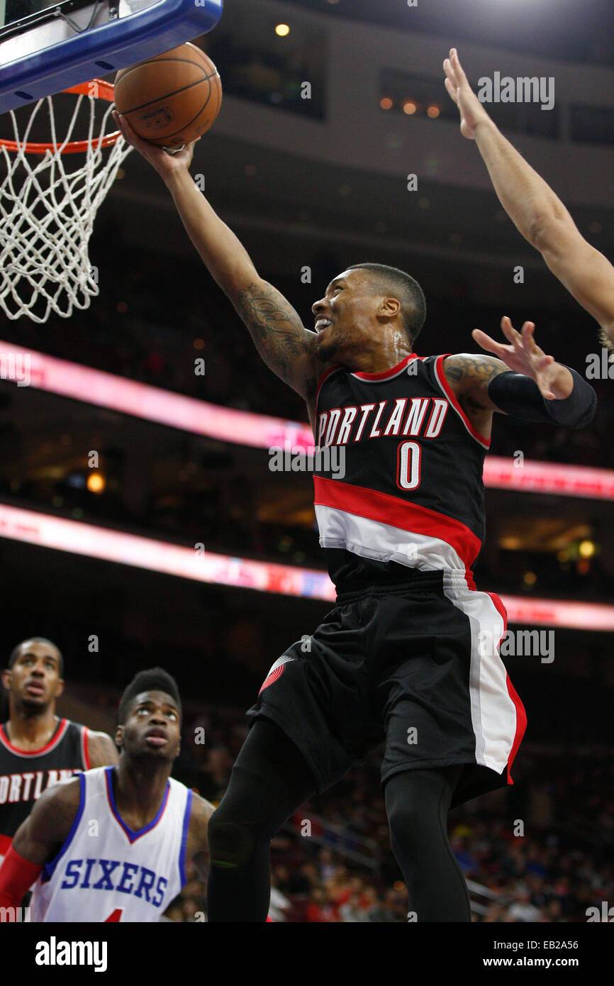 Philadelphia, Pennsylvania, USA. 24th Nov, 2014. Portland Trail Blazers ...