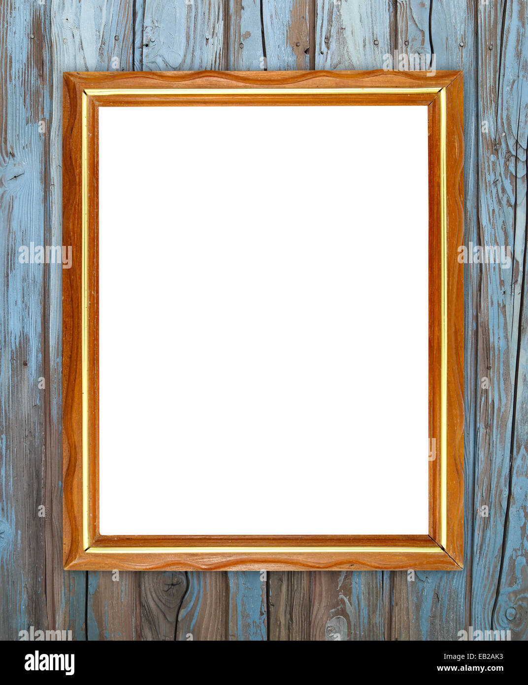 blank wood frame on wood wall background Stock Photo - Alamy