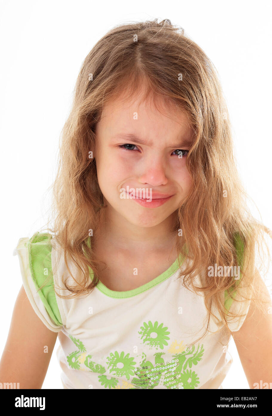 Upset little girl crying Stock Photo - Alamy