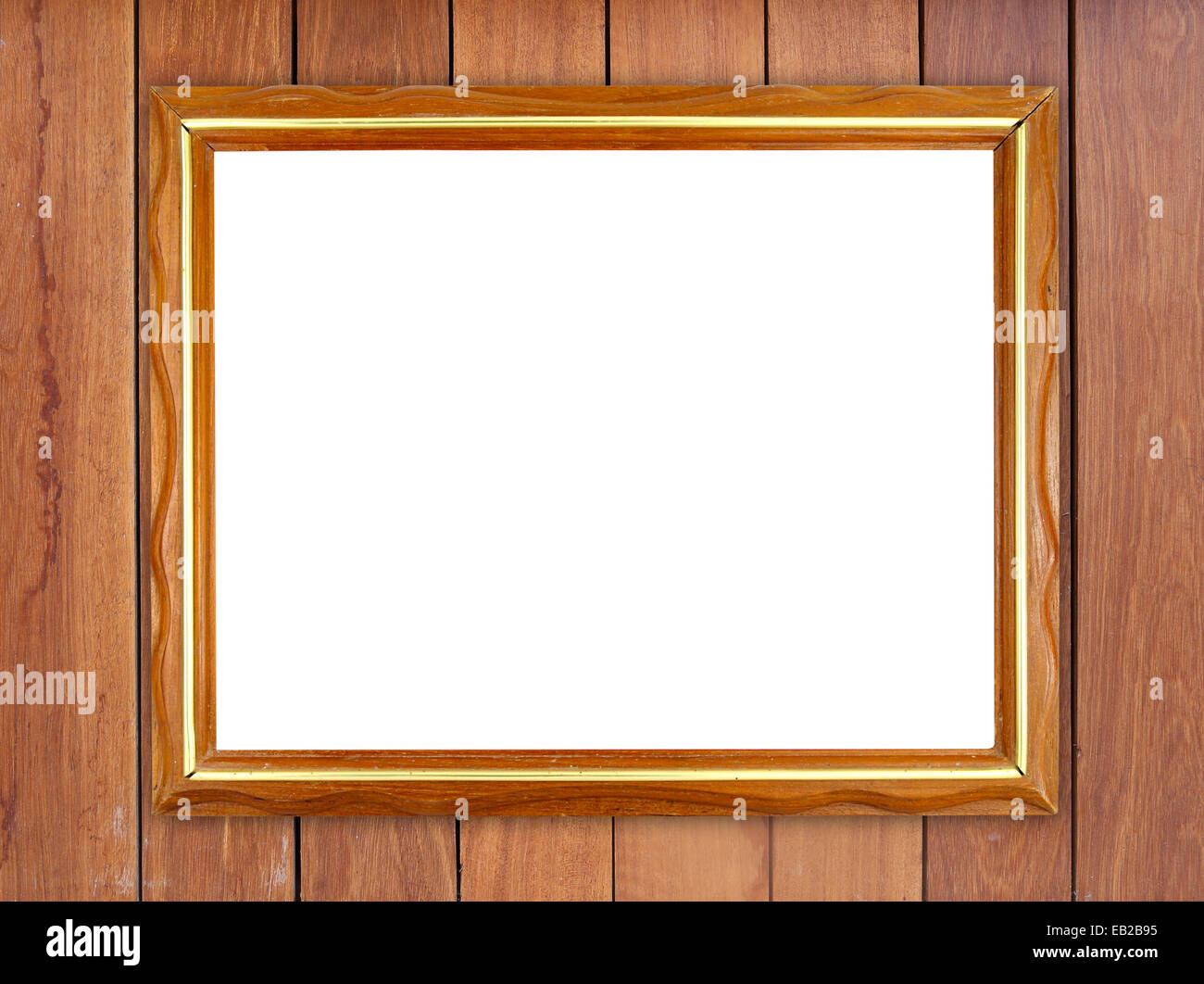 blank wood frame on wood wall background Stock Photo - Alamy