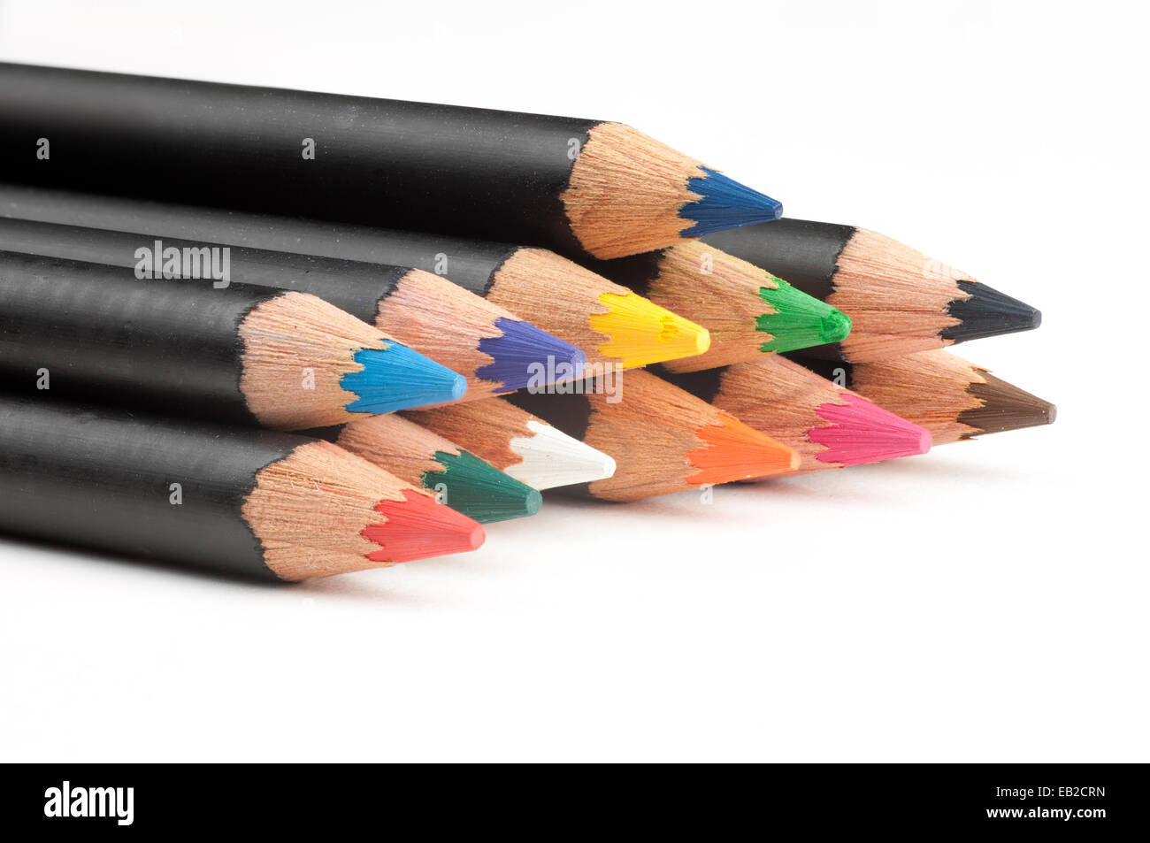 Stack of coloring pencils Stock Photo - Alamy