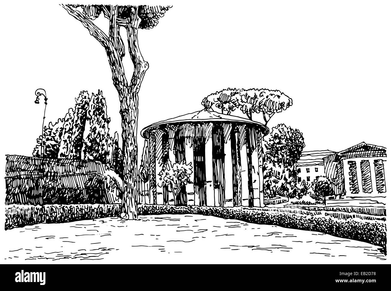 sketch hand drawing of Rome Italy famous cityscape Stock Photo - Alamy
