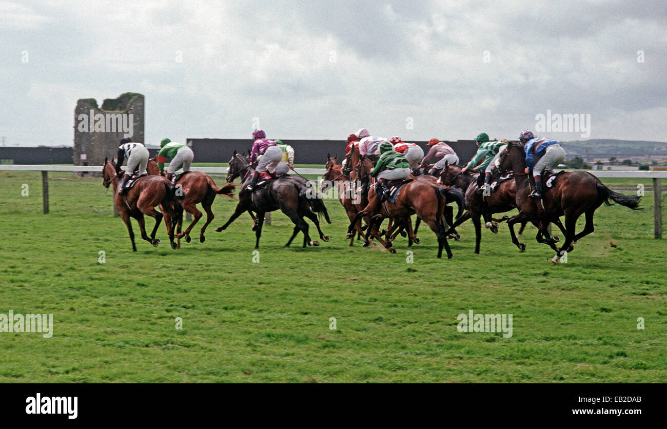HORSE RACING AT THE GALWAY RACES, COUNTY GALWAY, IRELAND. REFERRED TO ...