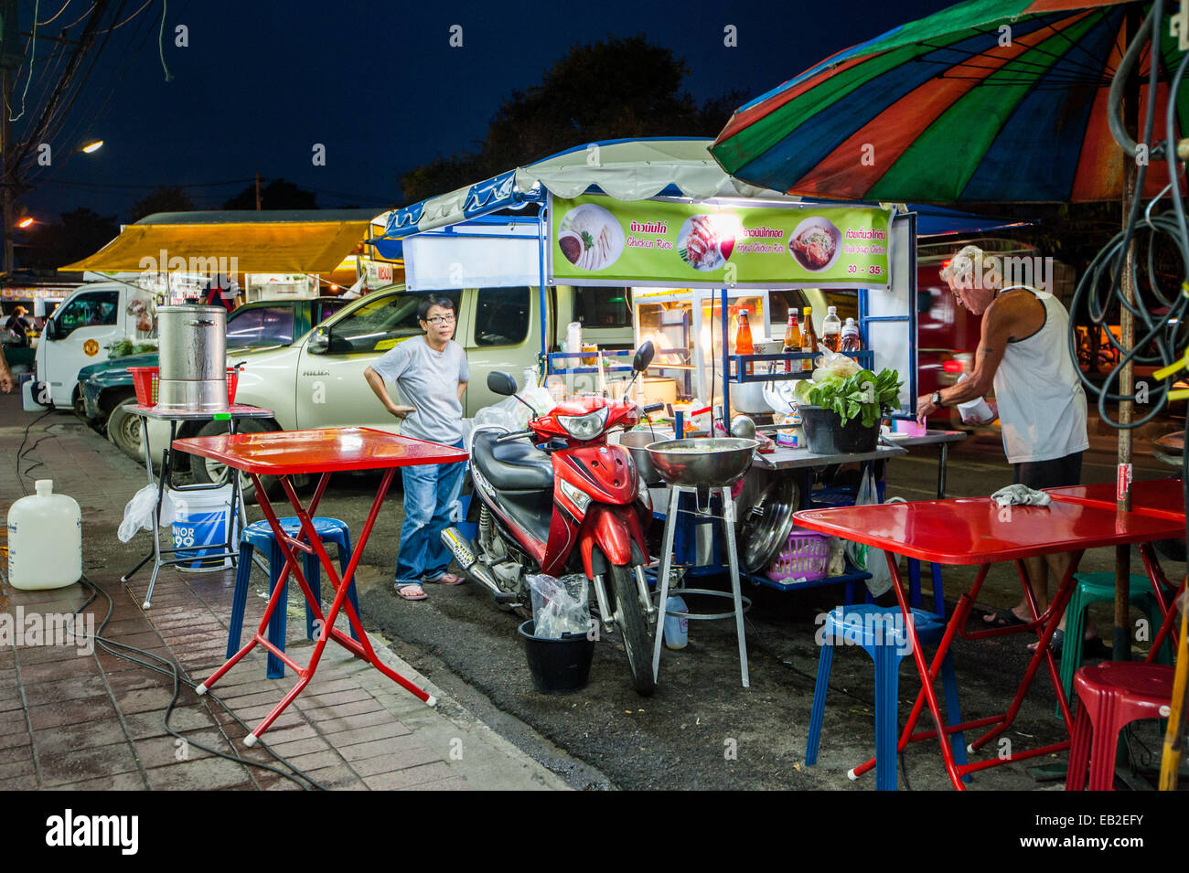 Street vendors, Chiang Mai, Thailand Stock Photo - Alamy