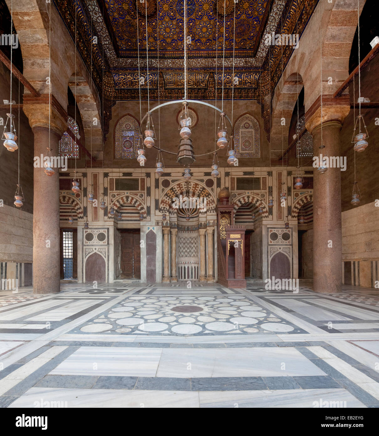 prayer hall, Complex of Sultan Barquq, Cairo, Egypt Stock Photo - Alamy