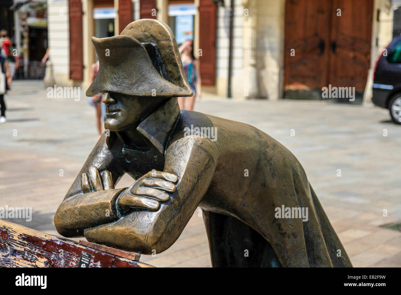 Slovakia, Bratislava, Historic center statue by sculptor Juraj Melis ...