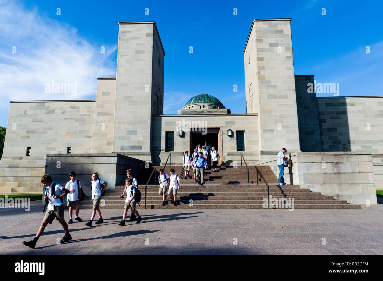 School children exit the Australian War Memorial after a educational ...