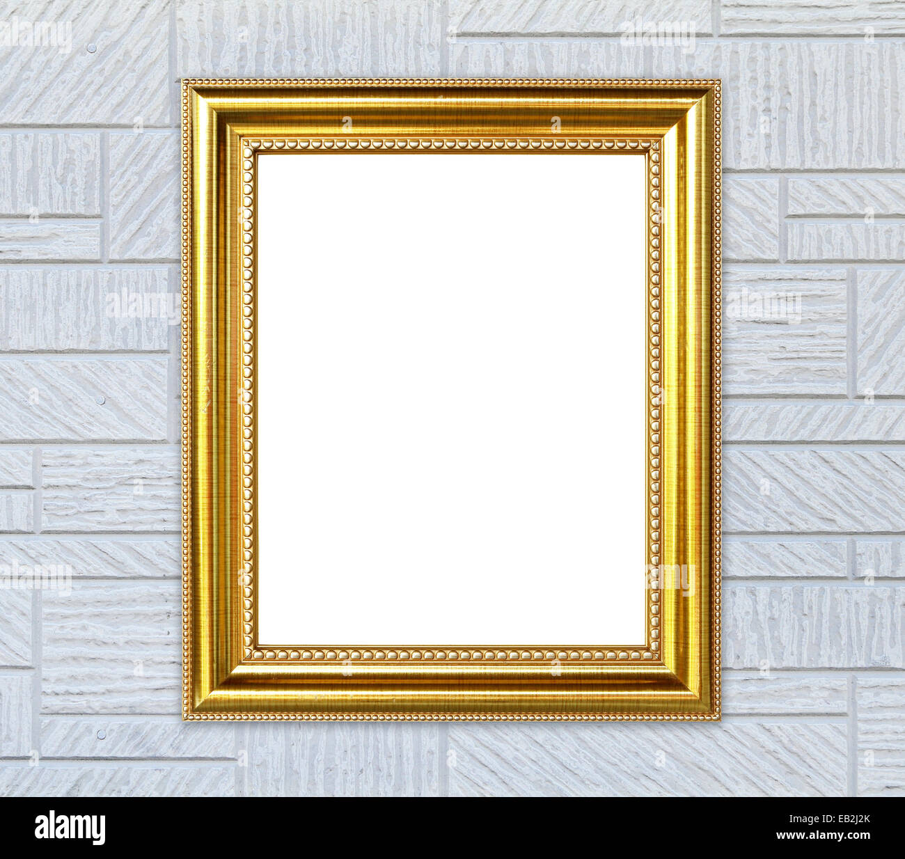 blank golden frame on modern wall background Stock Photo - Alamy