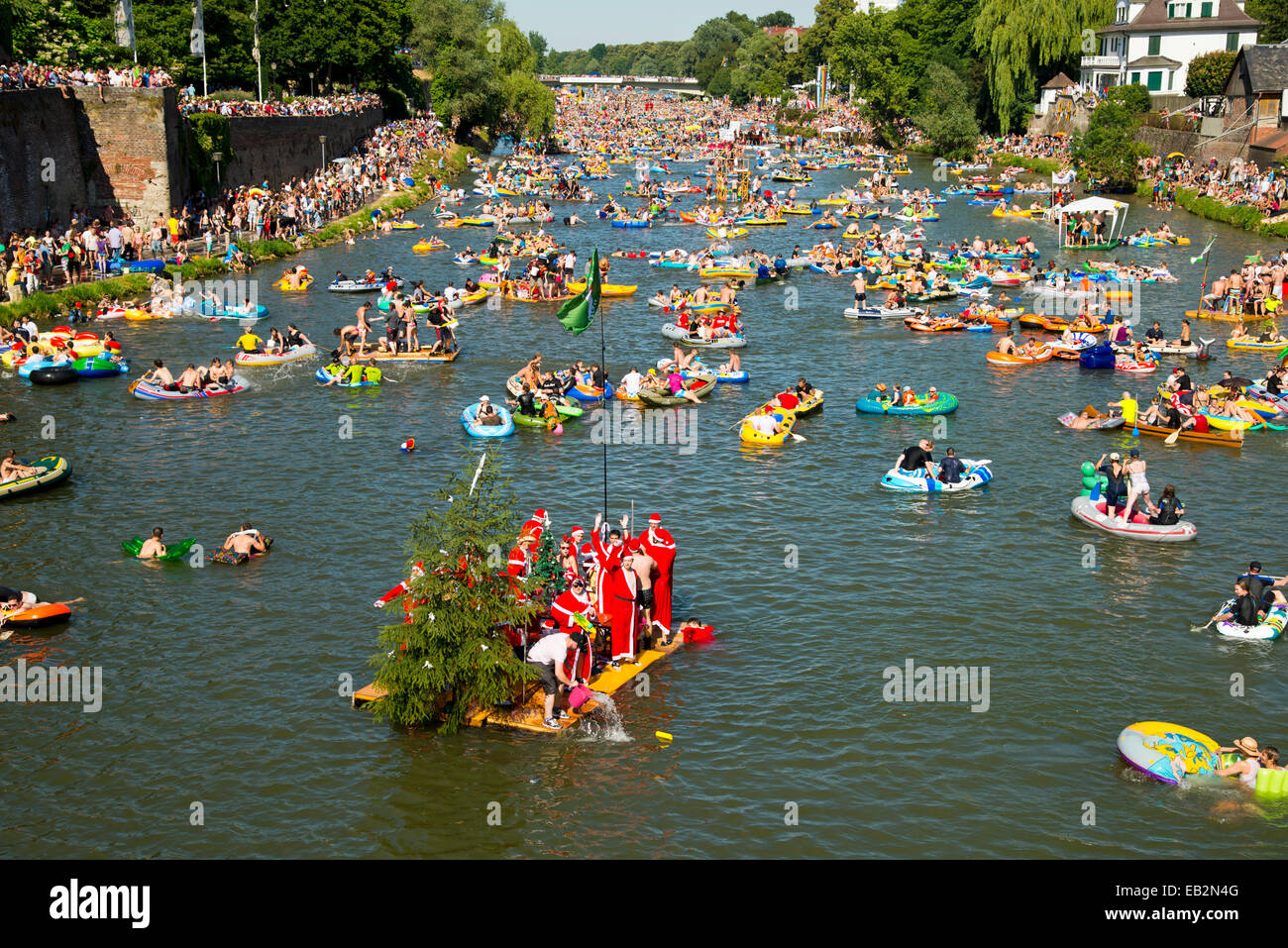 "Nabada", a traditional water parade on the Danube River on Swear ...
