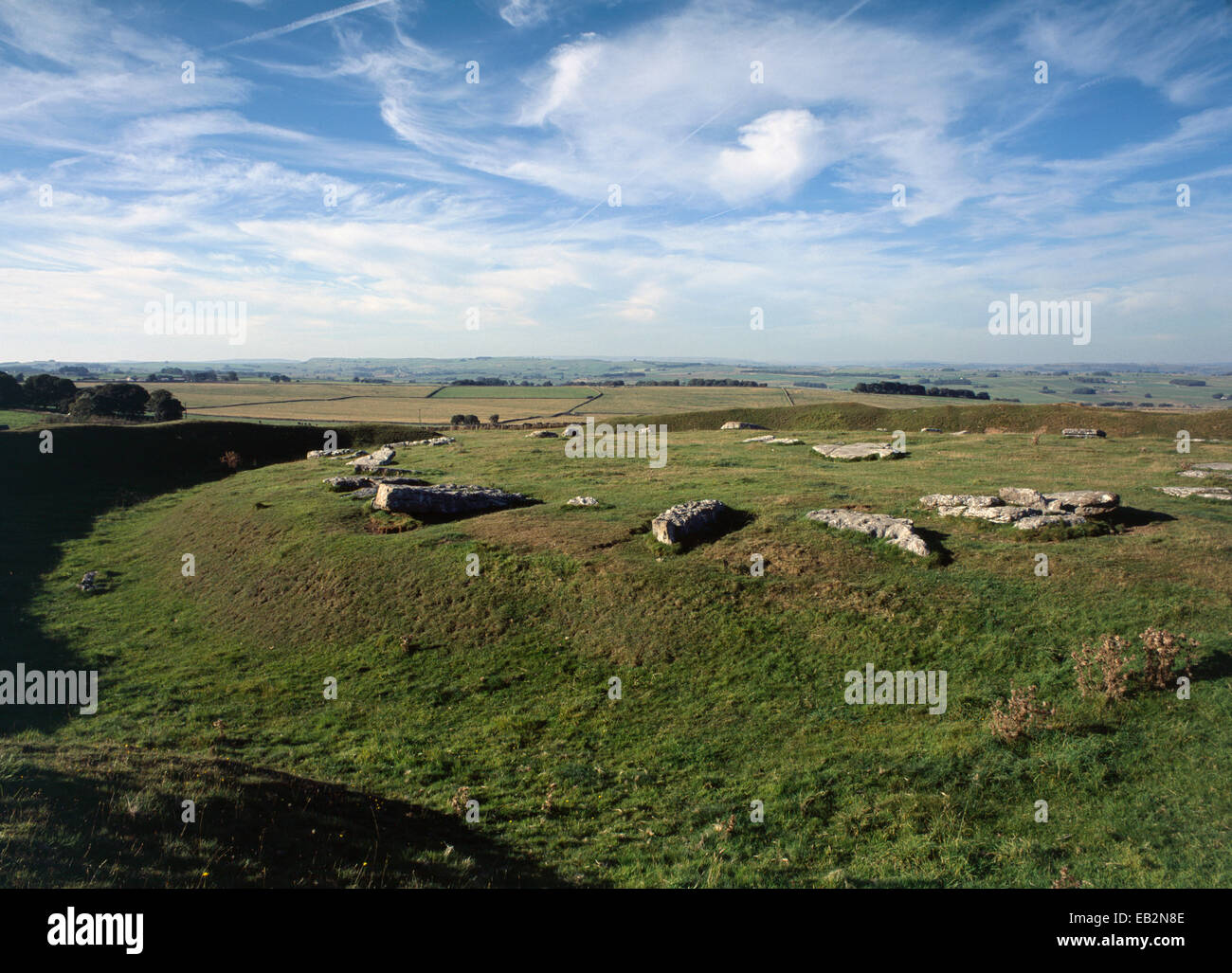 Arbor Low a Neolithic circle of stone slabs surrounded by a ditch ...
