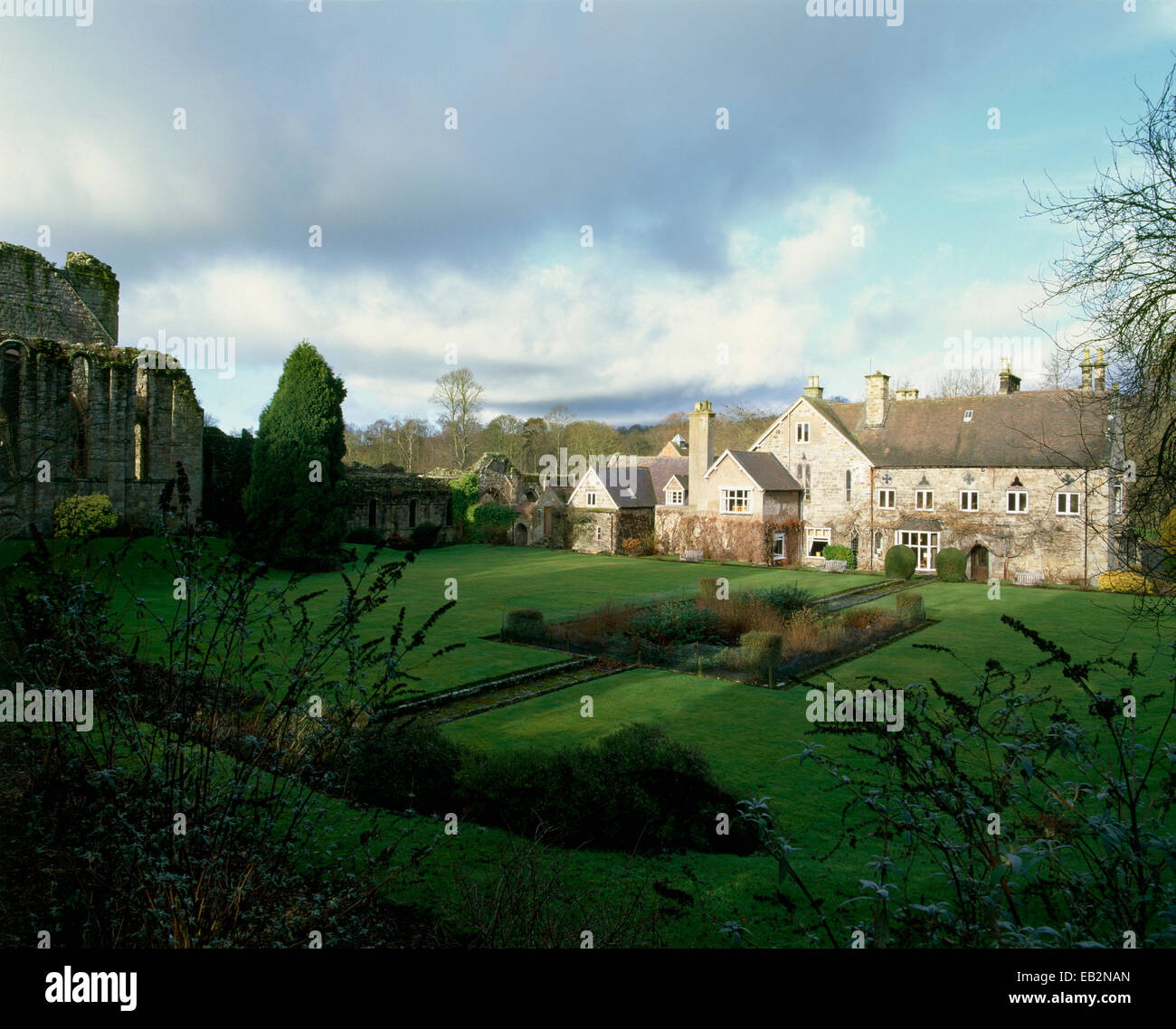 View of Abbot's House, Lawn and East Range of Abbey, Buildwas Abbey ...