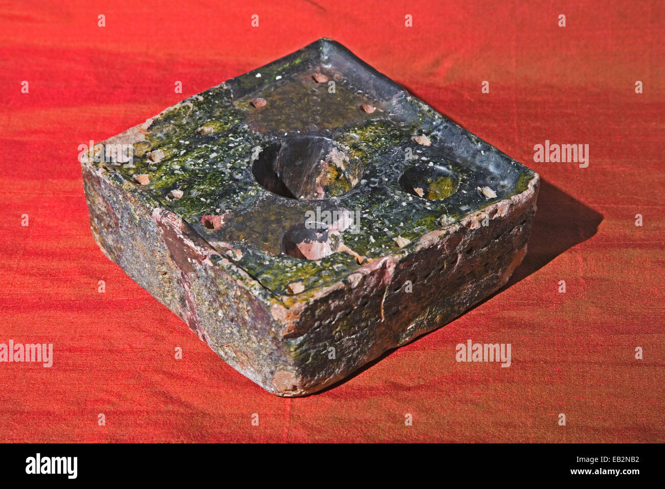 Medieval monastic ink well, Byland Abbey, North Yorkshire, UK Stock ...