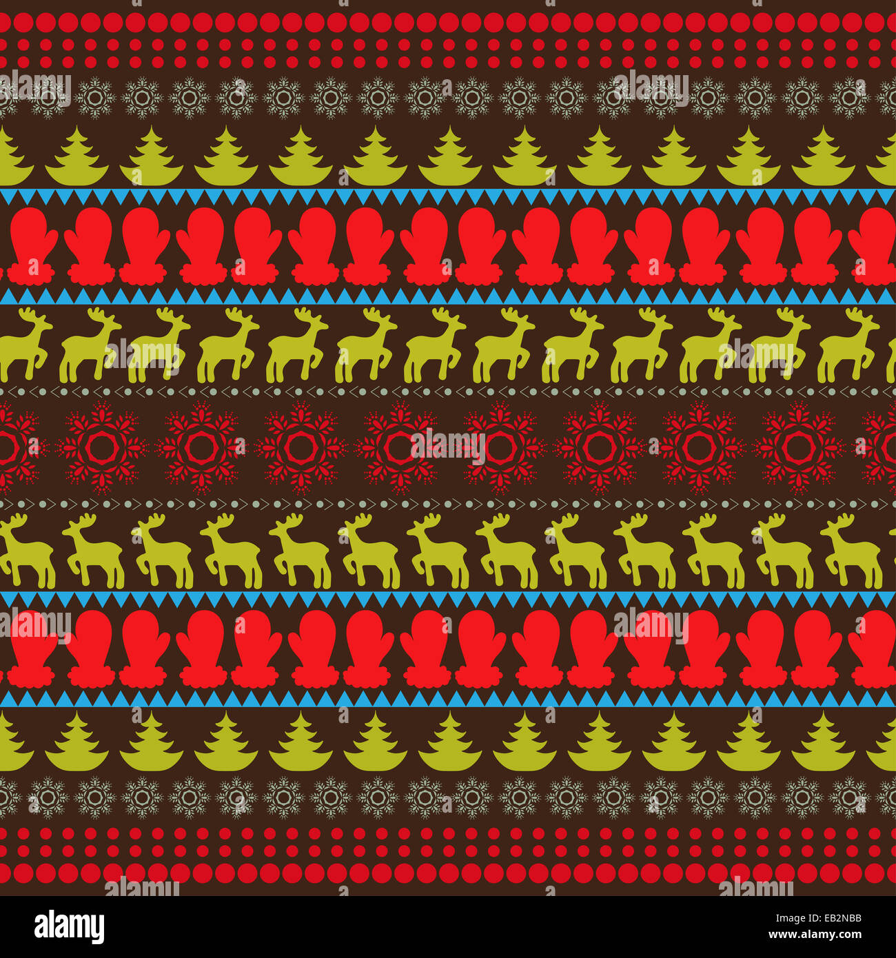 Traditional Christmas seamless horizontal pattern illustration Stock ...