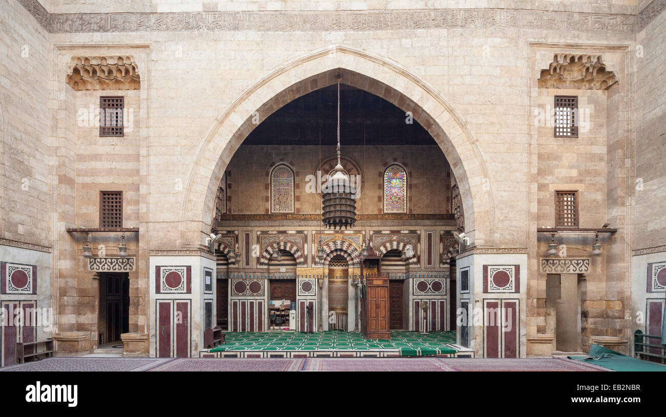 courtyard and iwan, Jami' al-Amir Jamal al-Din al-Ustadar, Cairo, Egypt ...