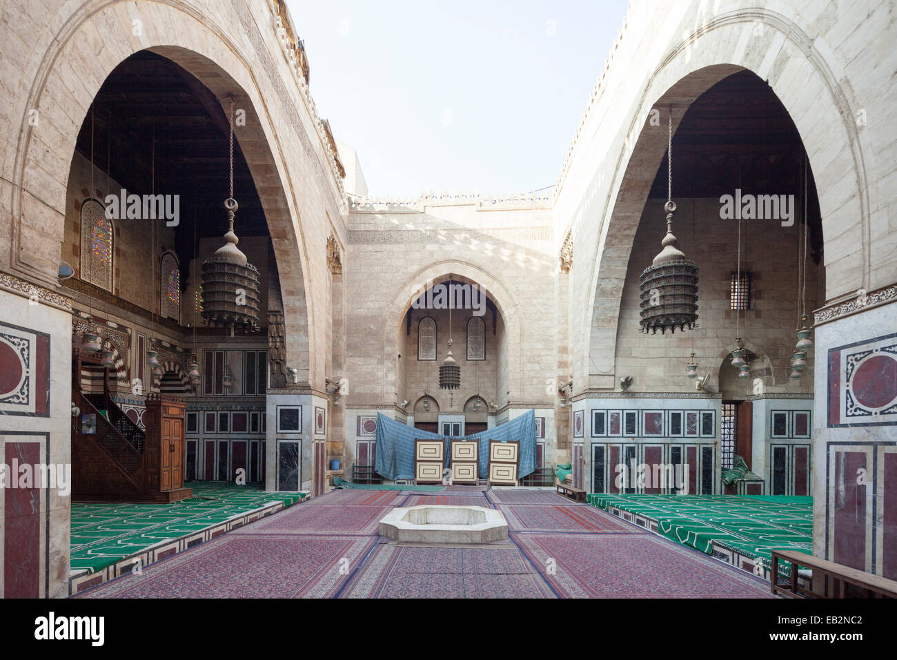 courtyard and iwan, Jami' al-Amir Jamal al-Din al-Ustadar, Cairo, Egypt ...