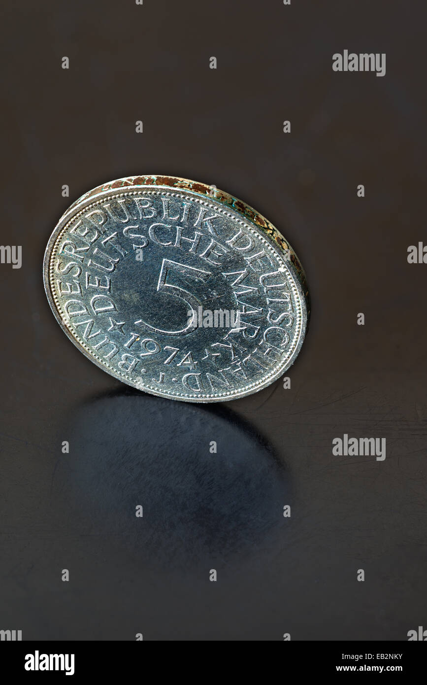 5 DM, silver coin of the Federal Republic of Germany Stock Photo - Alamy