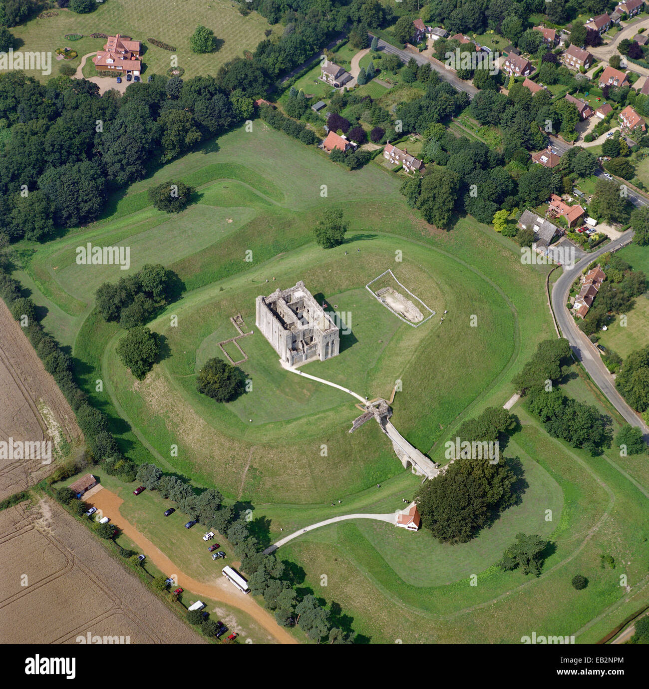 Castle Rising Castle, South east view, Castle Rising, Norfolk Stock ...