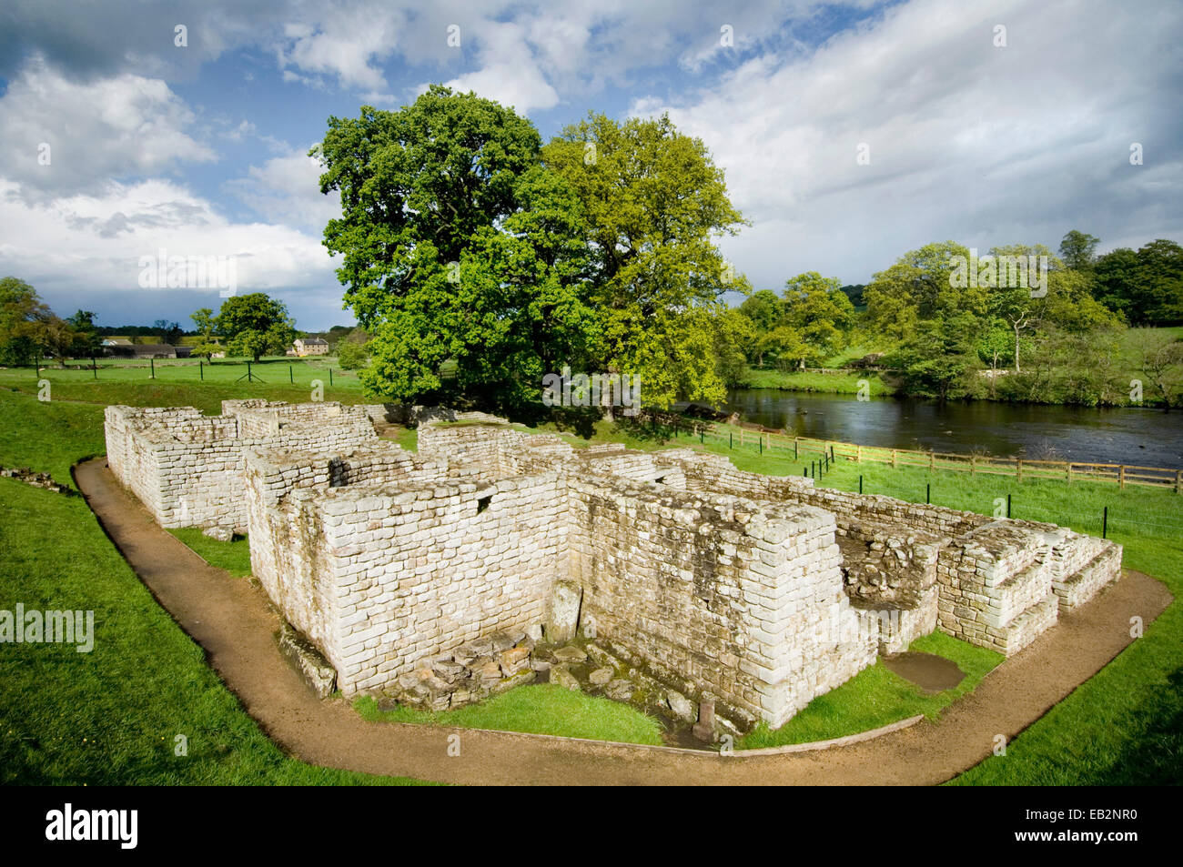View of the Bath House, Chesters, Humshaugh, Northumberland Stock Photo ...
