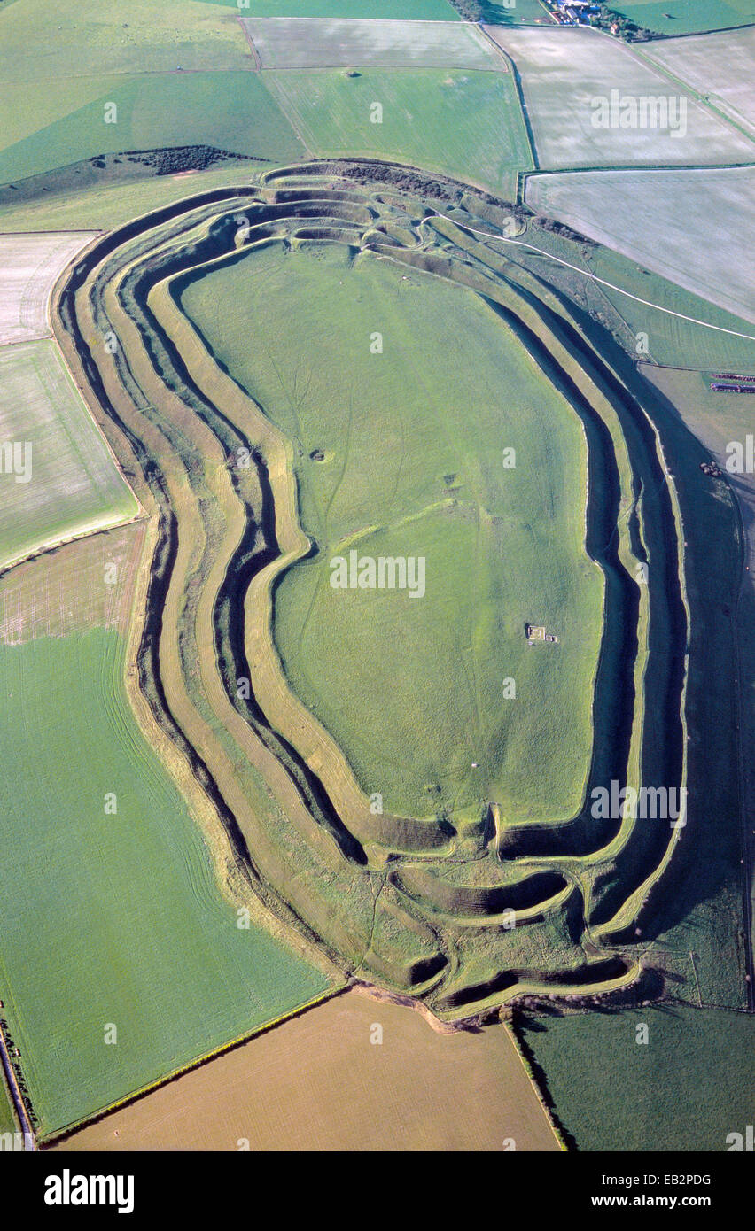 Aerial view of Maiden Castle, Dorset, UK Stock Photo - Alamy