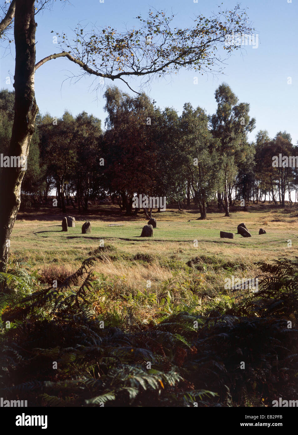 Nine Ladies Stone Circle, early Bronze Age stone circle, Derbyshire, UK ...