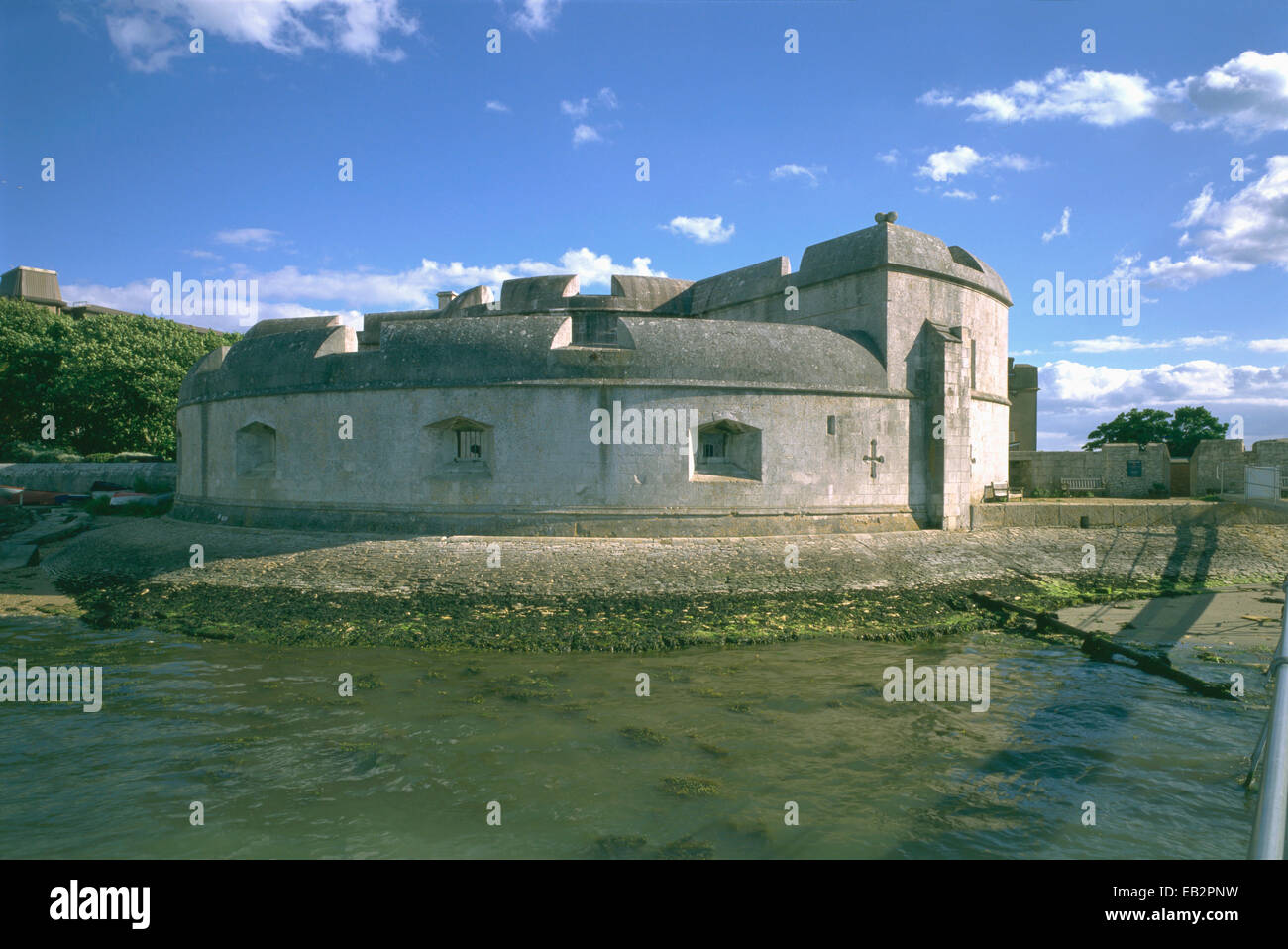 View of the castle across the sea from the north, Portland Castle ...