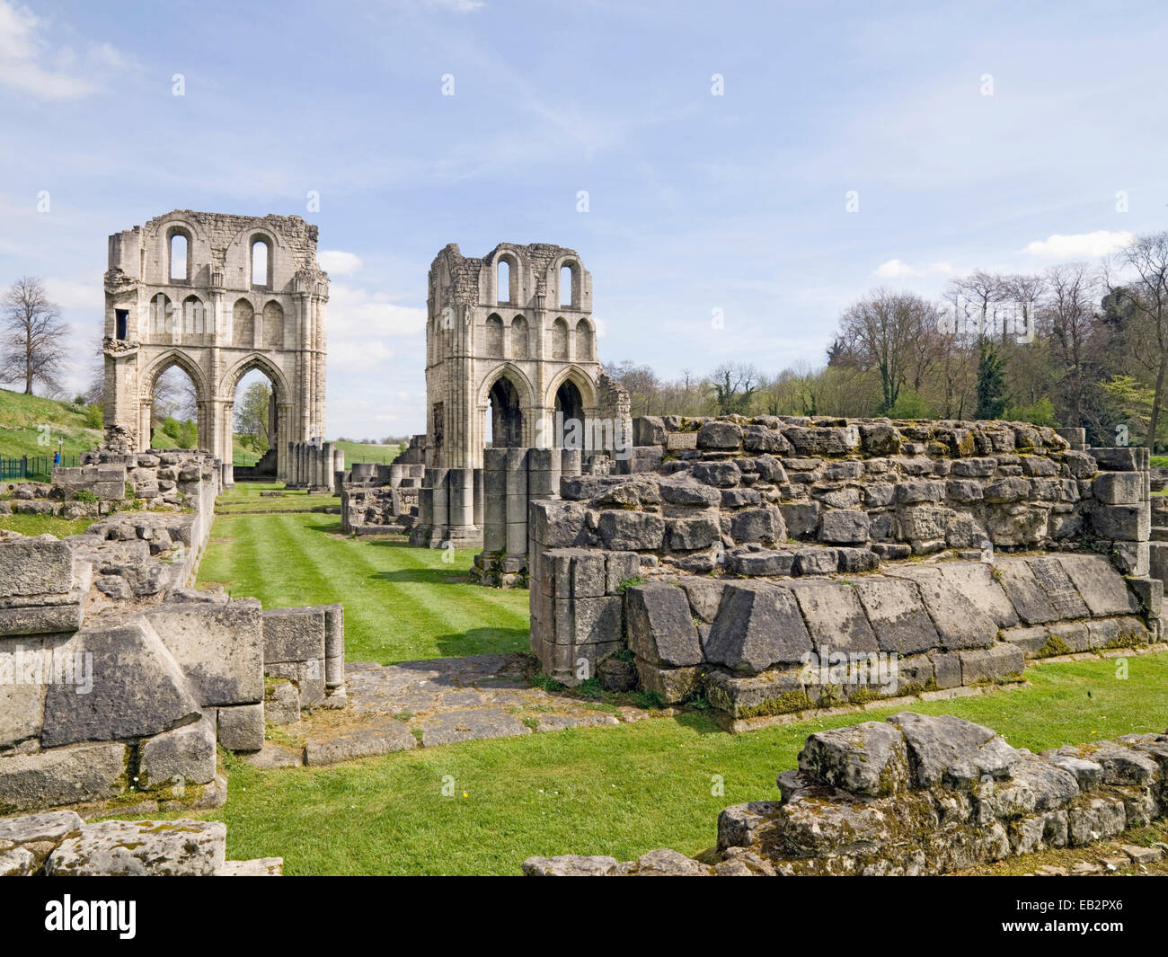 View of the Transept Walls from the retro choir, Roche Abbey, South ...