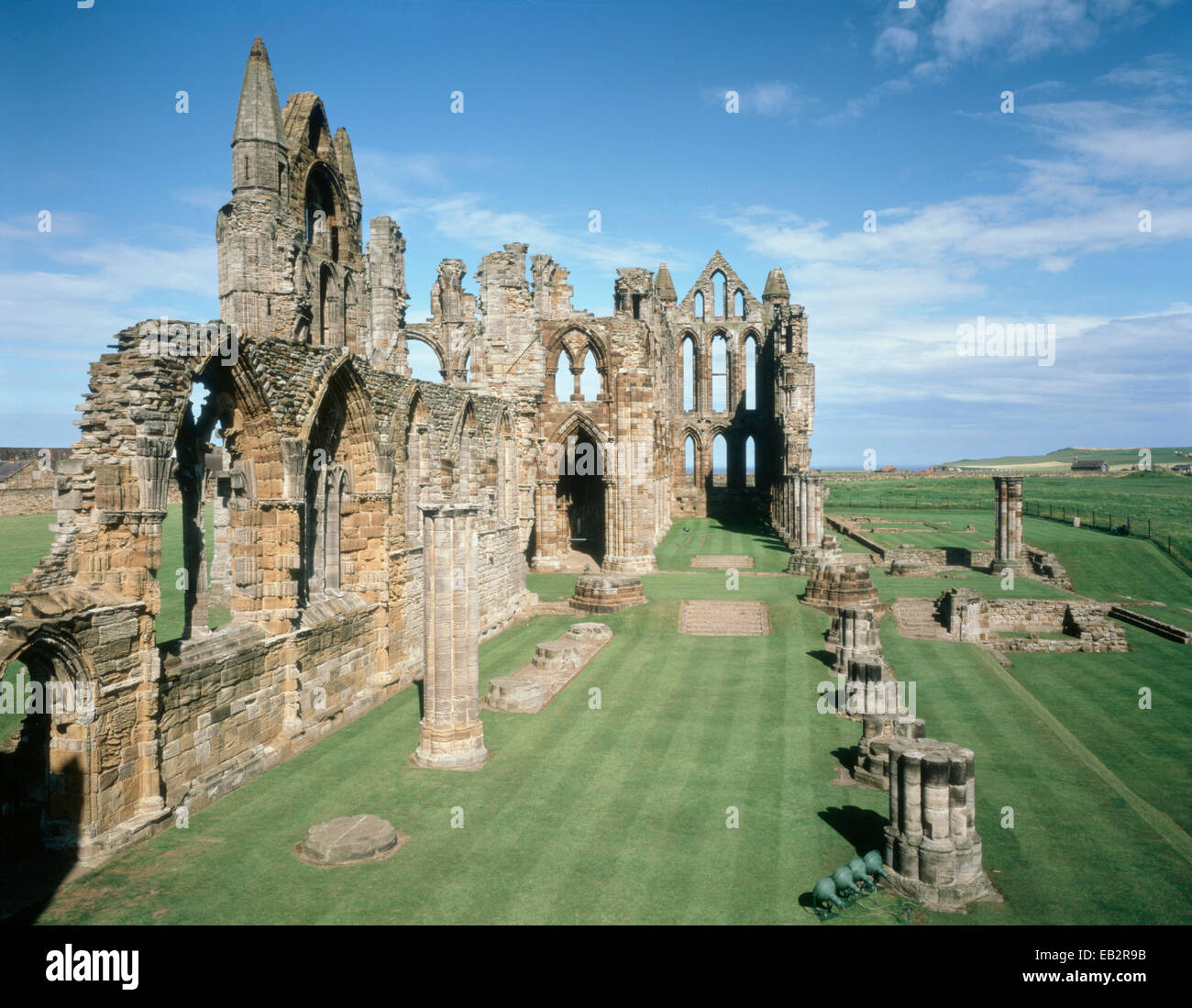 14th century ruins of Whitby Abbey, Whitby, Yorkshire, England, UK ...