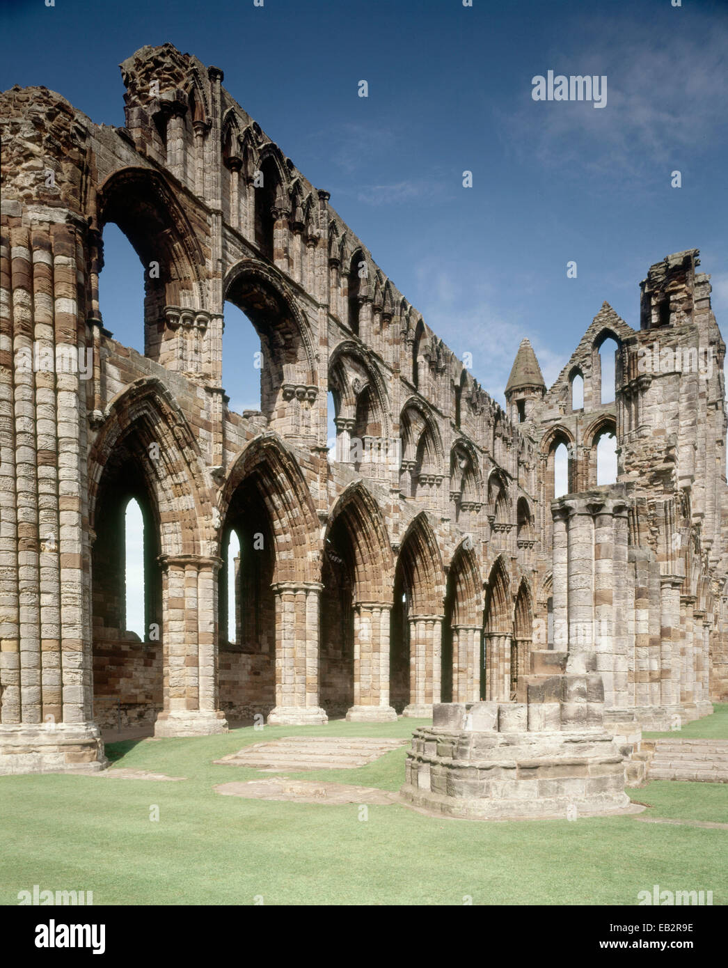 Row of arches in ruins, Whitby Abbey, Whitby, Yorkshire, England, UK ...