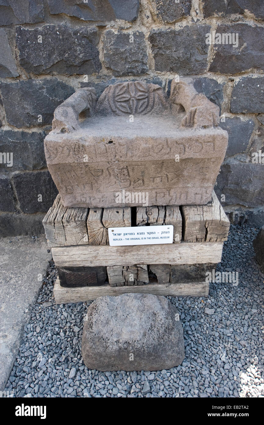 Replica of the 'cathedral of Moses', a basalt armchair which likely was ...