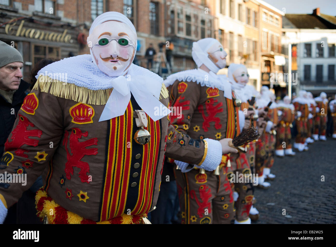 Belgium, carnaval of Binche. UNESCO World Heritage Parade Festival ...