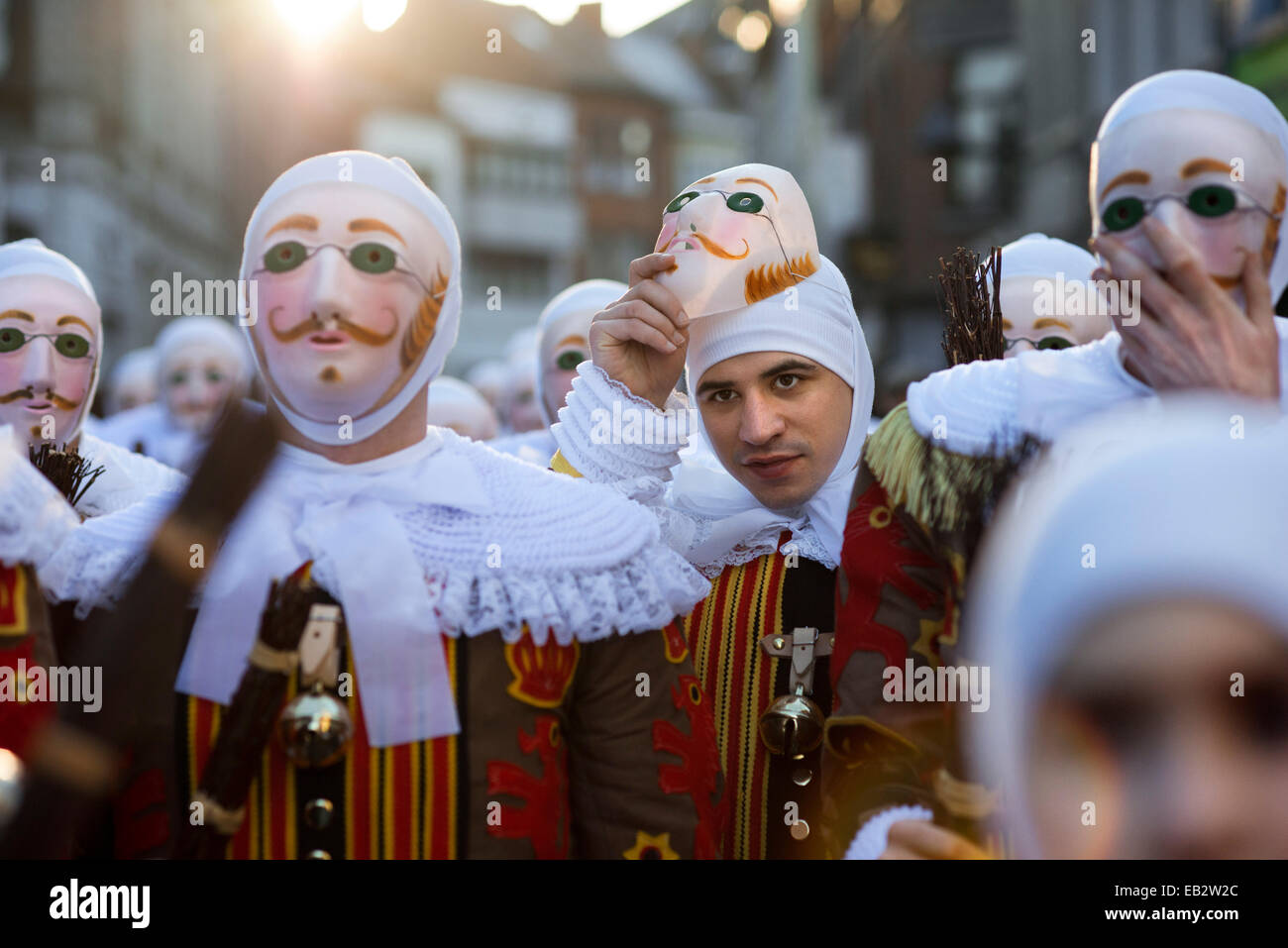 Belgium, carnaval of Binche. UNESCO World Heritage Parade Festival ...