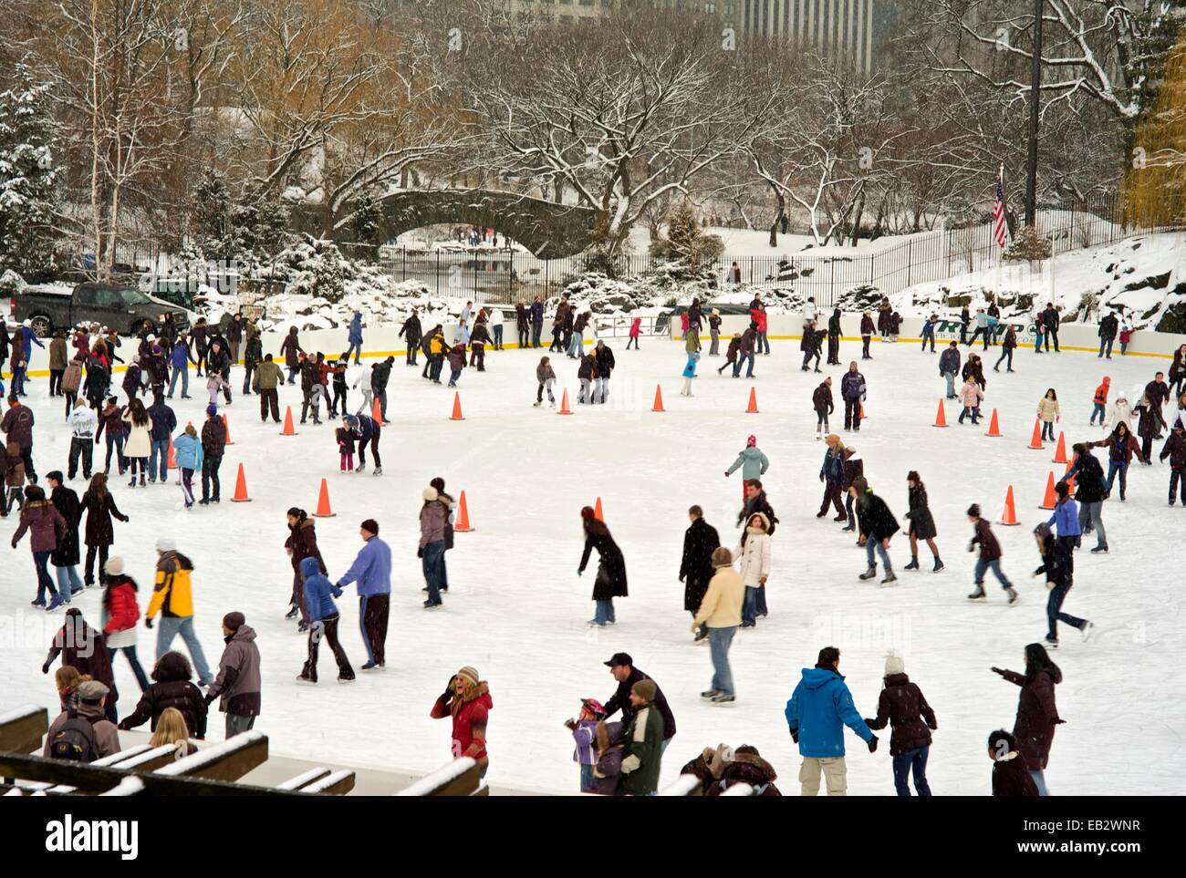 People skating on the Trump Skating Rink in Central Park during a ...