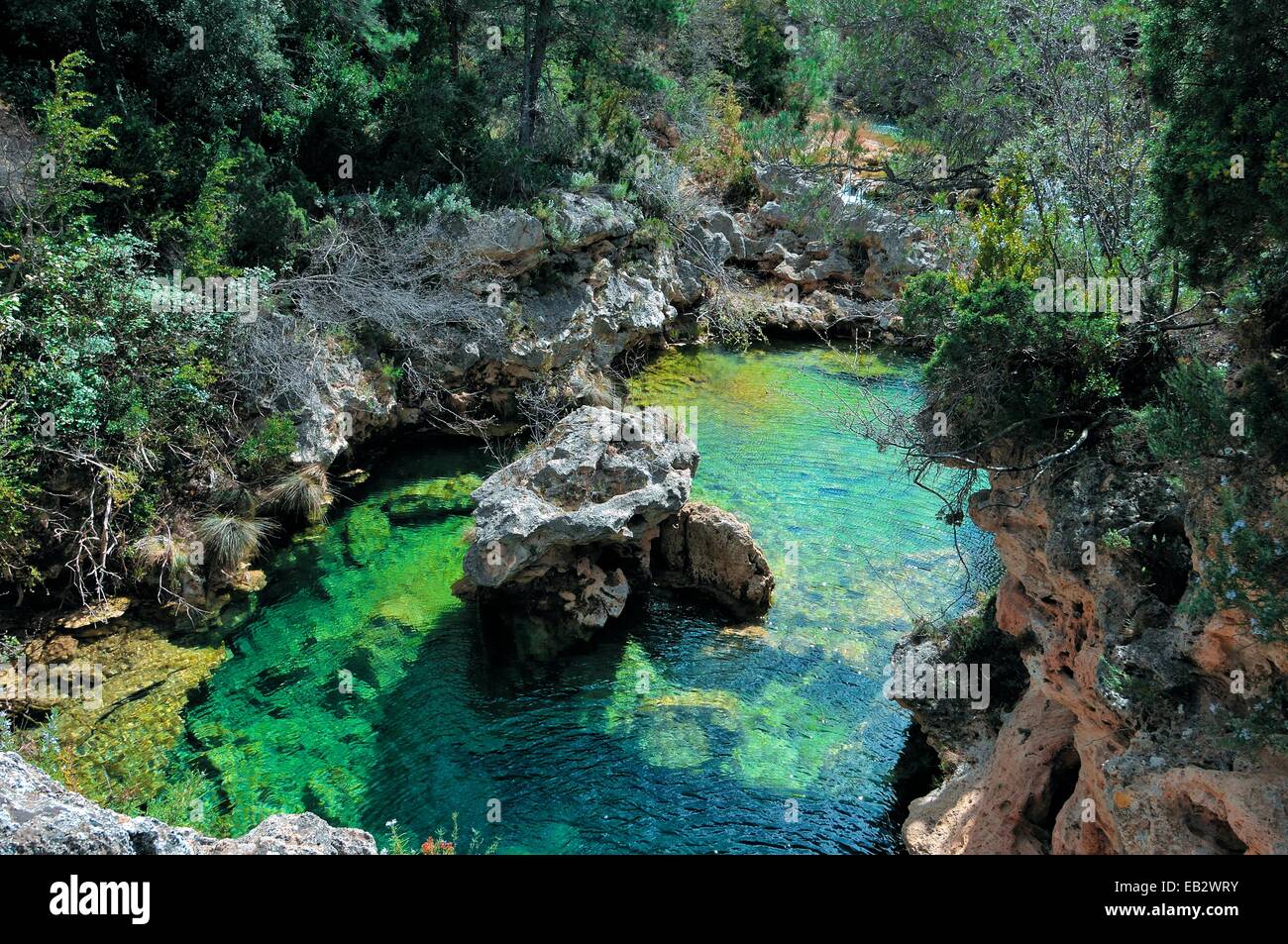 Parrisal de Beceite, a walk next to the Matarranya River Stock Photo ...
