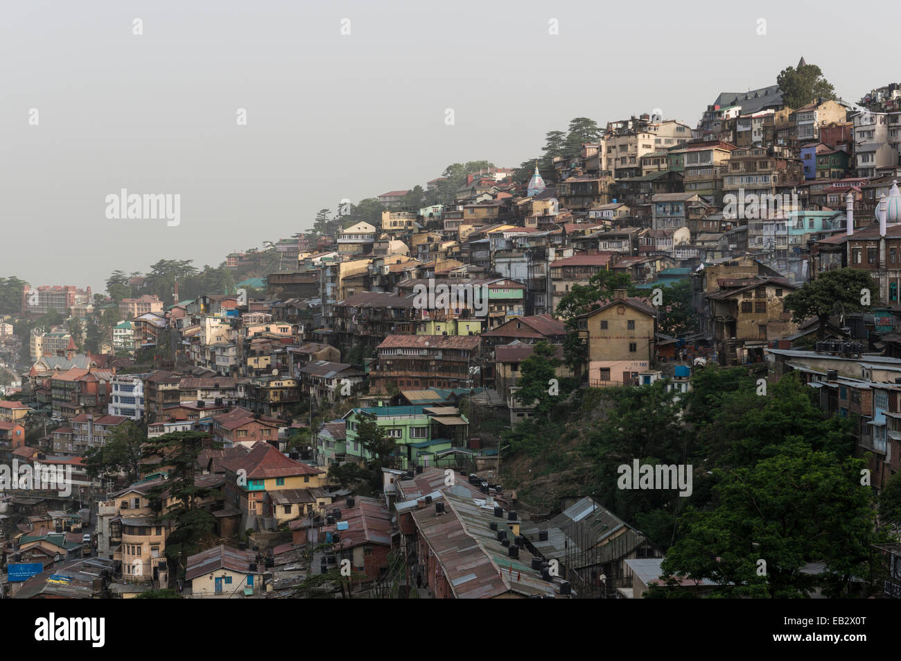 Cityscape of Shimla, densely built area, Shimla, Himachal Pradesh ...