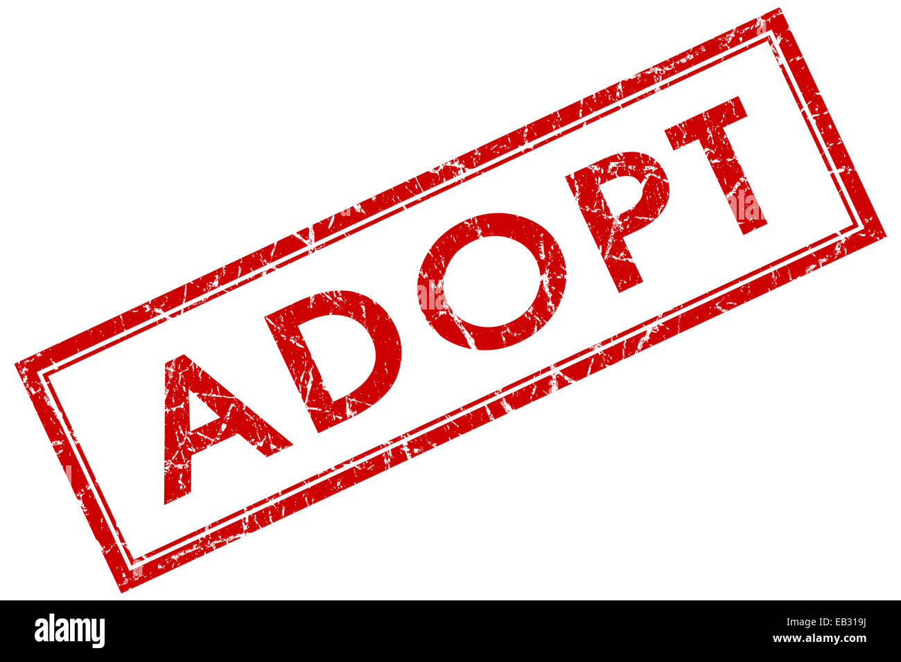 adopt red square stamp isolated on white background Stock Photo - Alamy