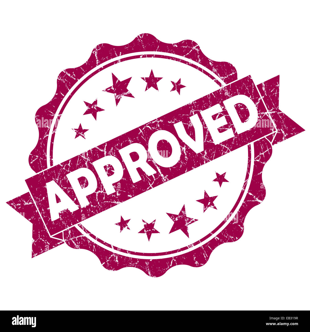 APPROVED pink vintage round grunge seal isolated on white background ...