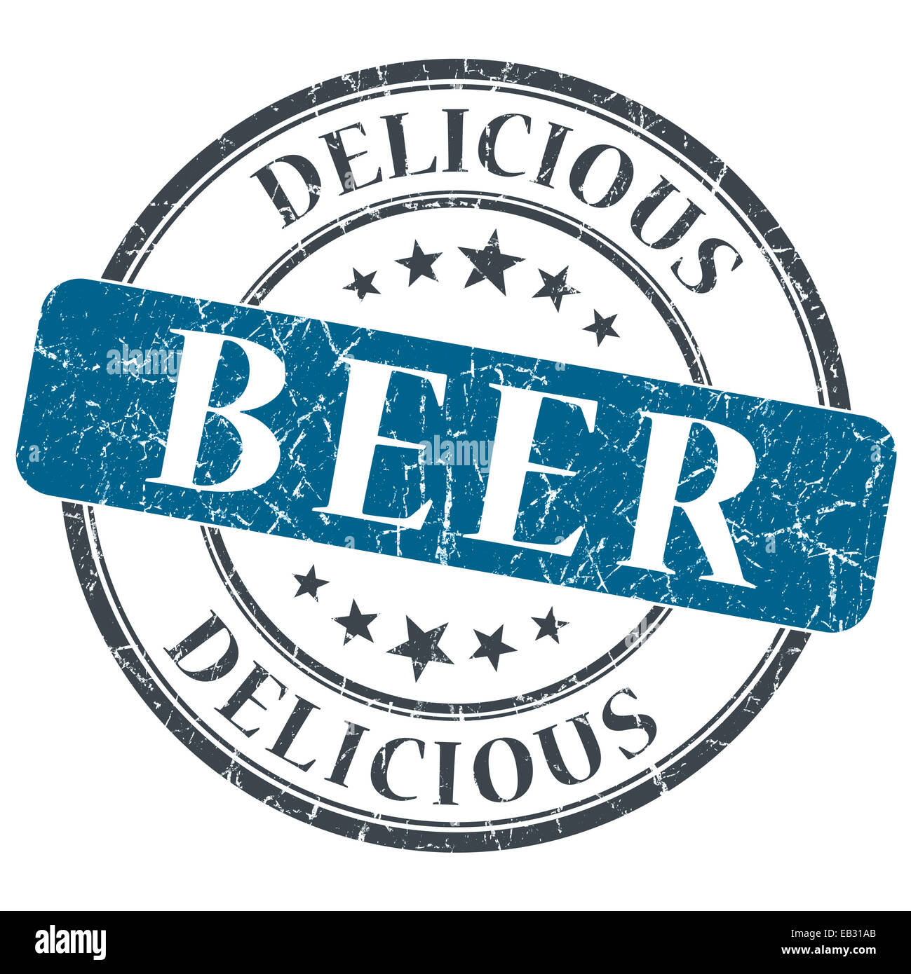 Beer blue grunge textured vintage isolated stamp Stock Photo - Alamy