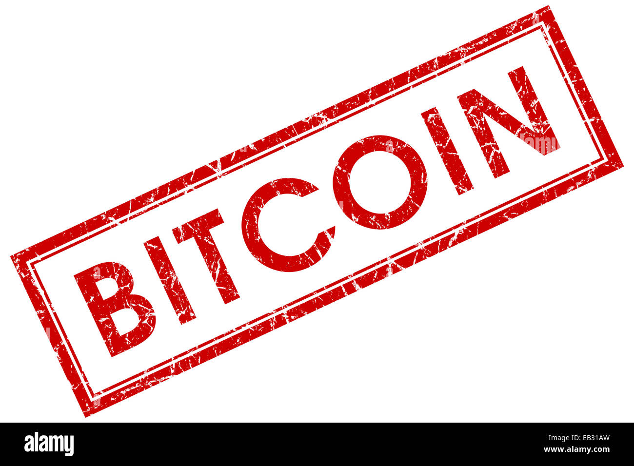 bitcoin red square stamp isolated on white background Stock Photo - Alamy