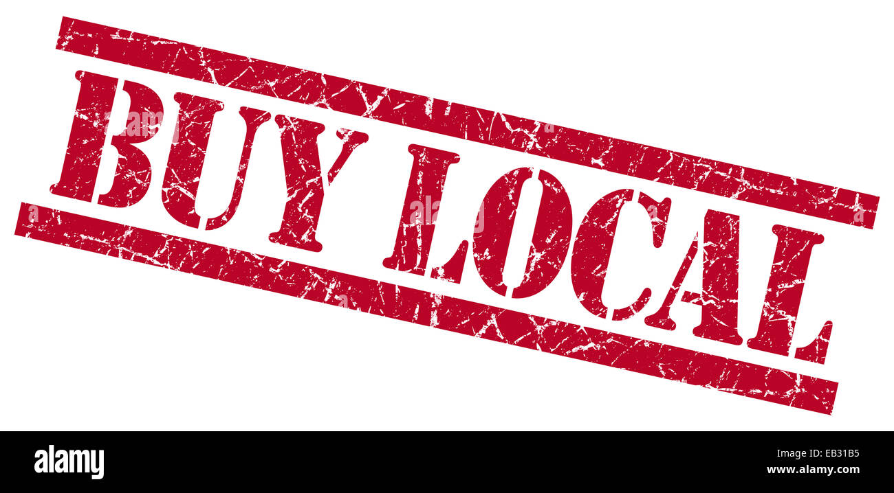 buy local red square grungy isolated rubber stamp Stock Photo - Alamy