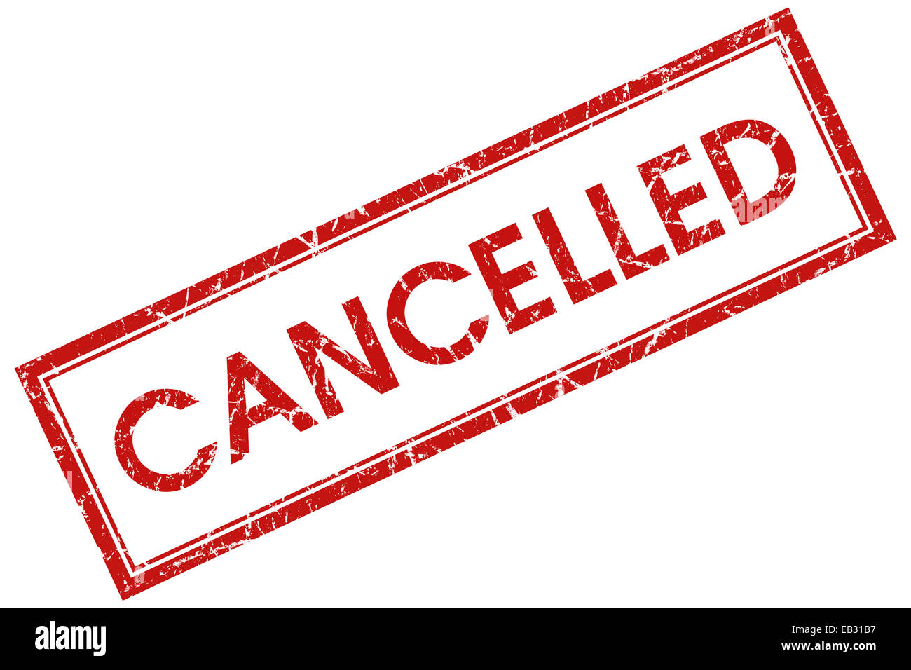 Cancelled text on red Cut Out Stock Images & Pictures - Alamy
