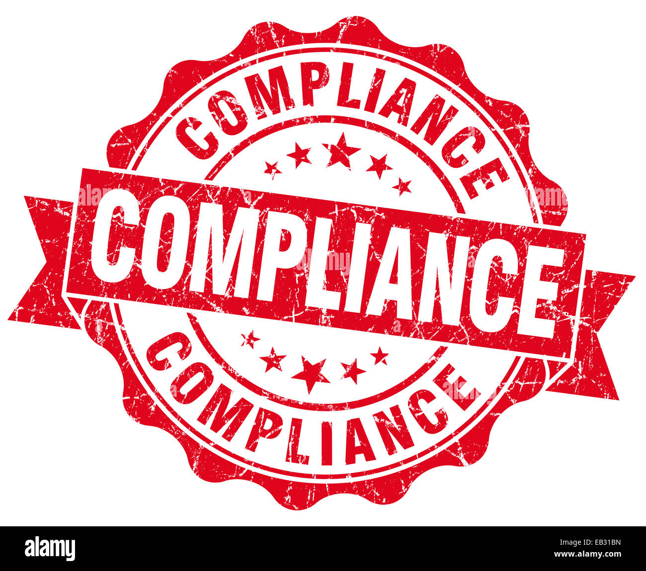 Compliance red vintage seal isolated on white Stock Photo - Alamy