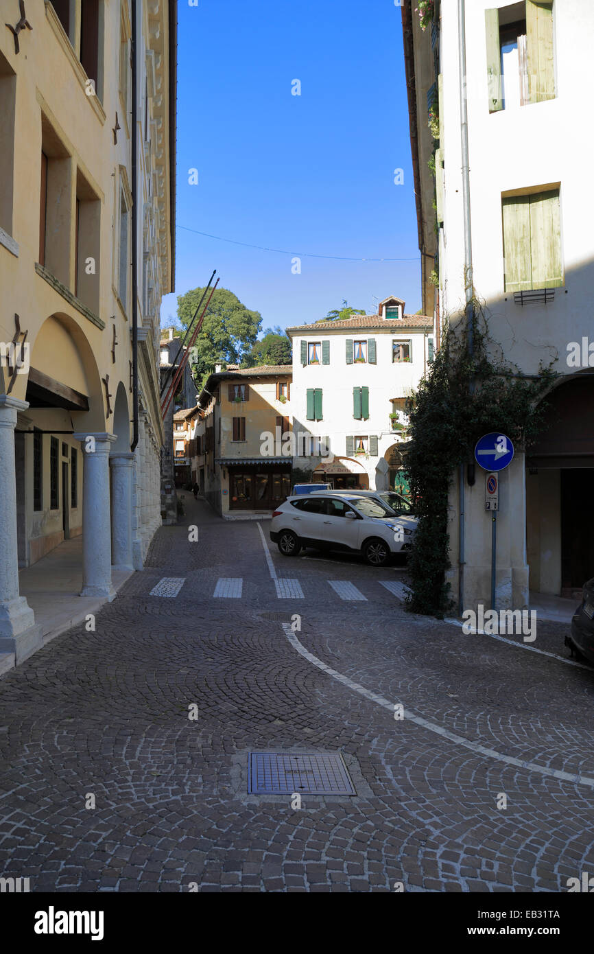 A narrow street in Asolo, Italy, Veneto Stock Photo - Alamy