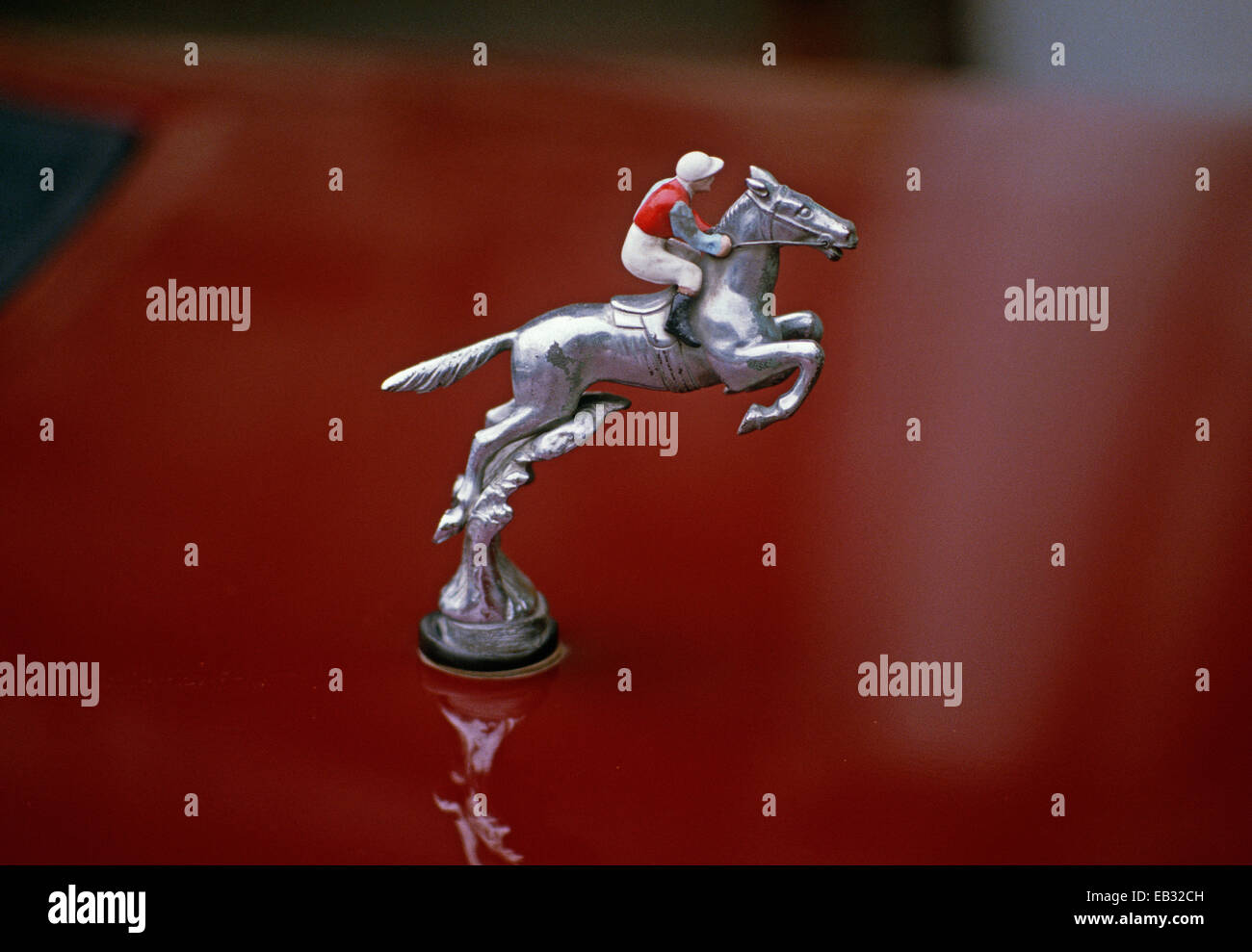 RACE HORSE AND RIDER CAR BONNET MASCOT, COUNTY KILKENNY, IRELAND Stock ...